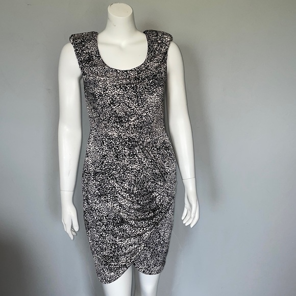 Apostrophe | Dresses | Apostrophe Black White Faux Wrap Dress Nwot ...